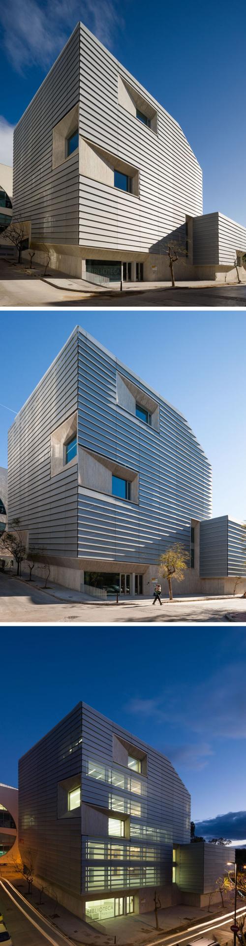 Perforated louvered façade on Ceuta library [252] | filt3rs